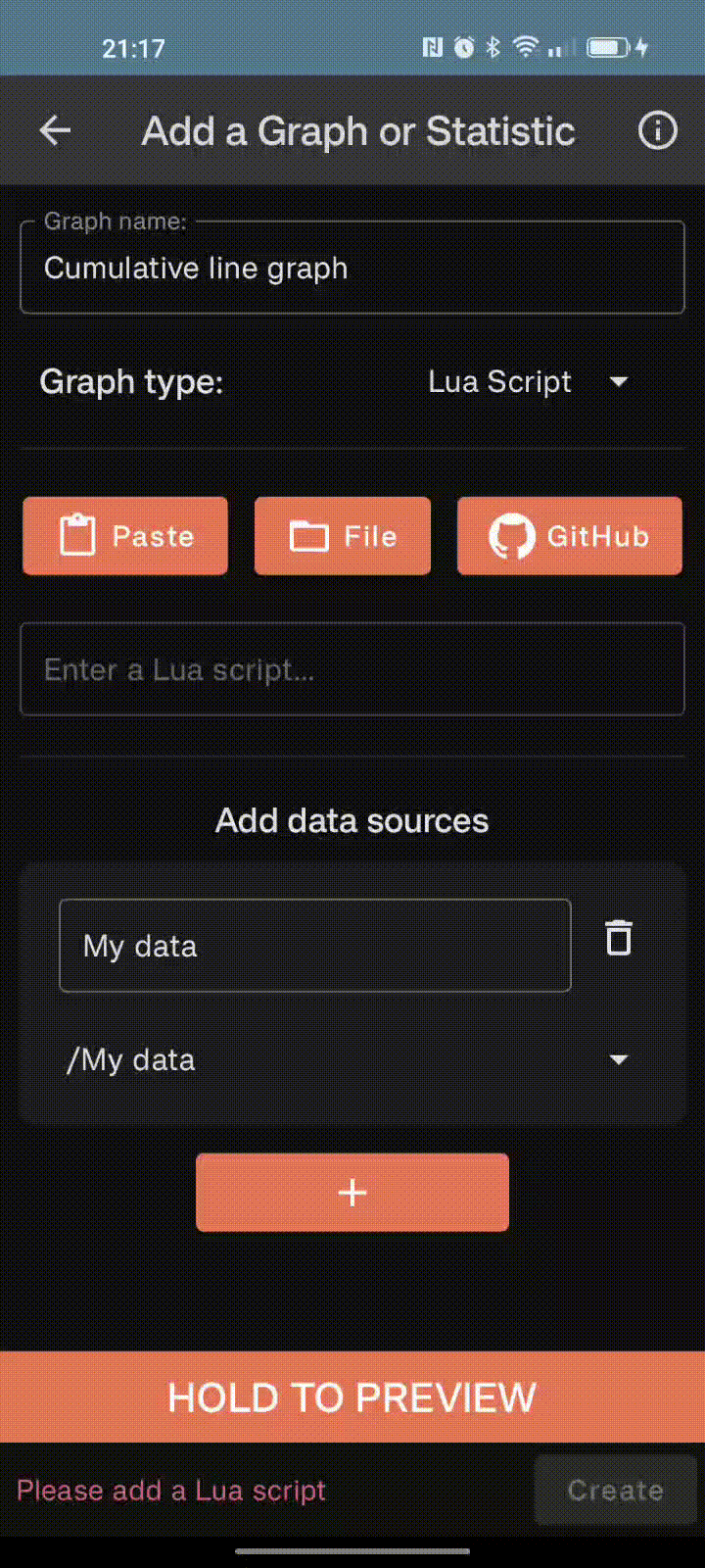 Lua Graphs and Statistics - Track & Graph